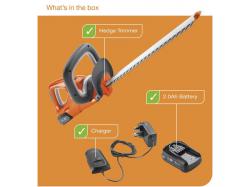 Flymo Easicut 450 Cordless Hedge Trimmer 45cm 18V with 2Ah Battery Charger